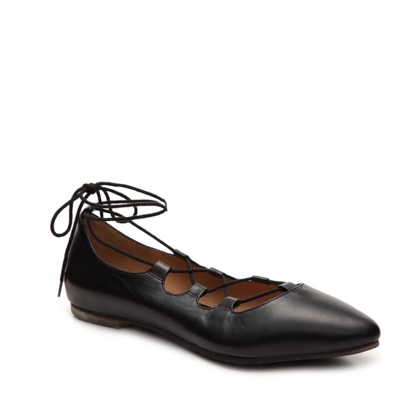 me too | Shoes | Me Too Amber Black Leather Lace Up Ballet Flats | Poshmark